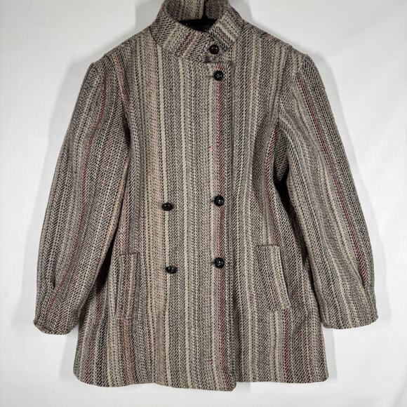 Vintage | Jackets & Coats | Vintage Wool Coat Womens Large Rainbow Knit ...